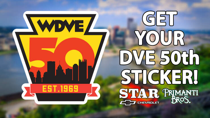 The DVE 50th Anniversary Commemorative Sticker | 102.5 WDVE