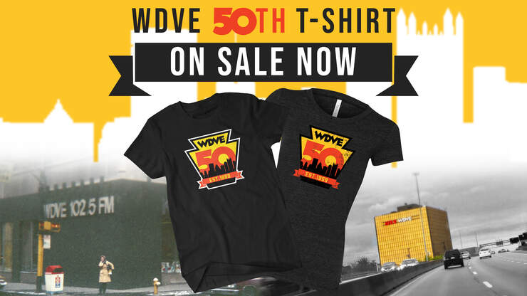 DVE 50th T-Shirt On Sale Now | 102.5 WDVE