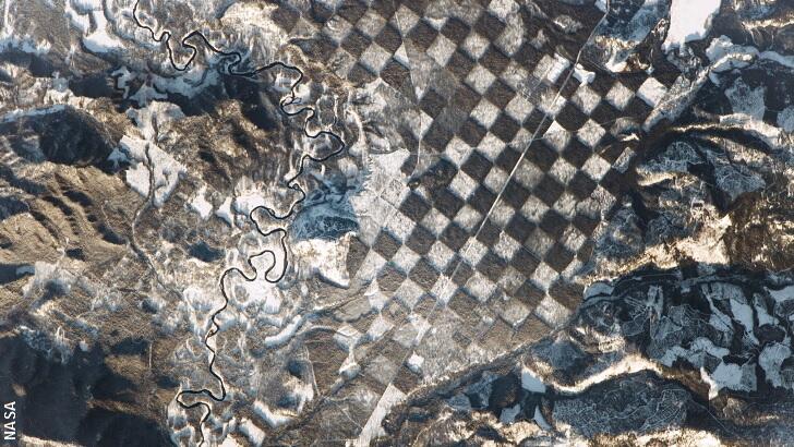 Giant Checkerboard Pattern Seen from Space | Coast to Coast AM