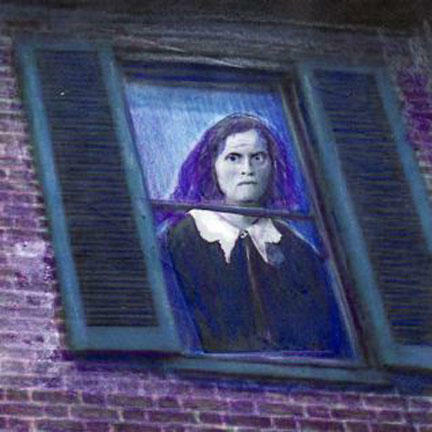 Old Lady Ghost In Window
