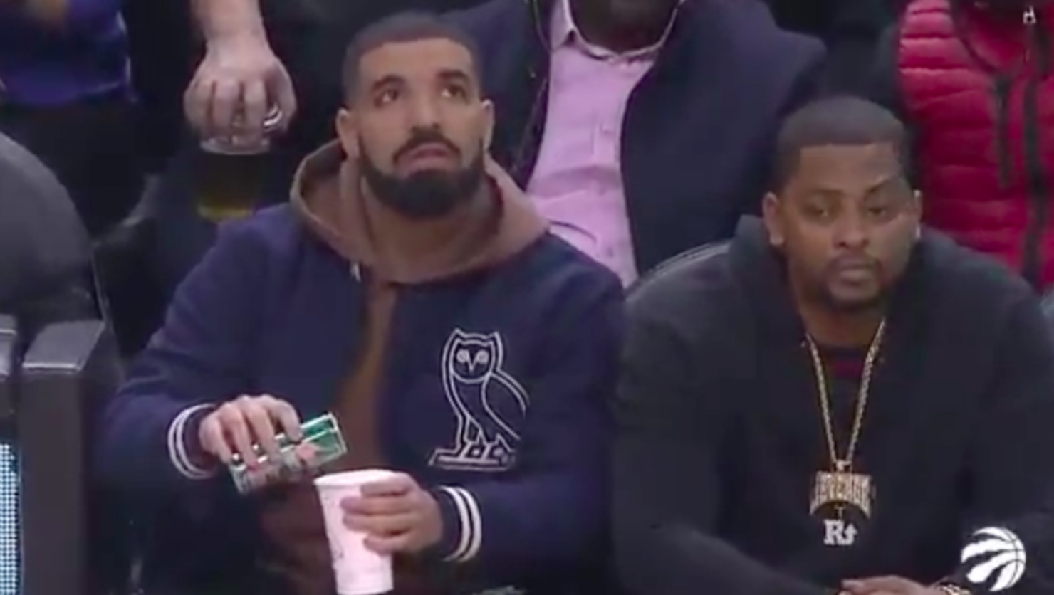 Drake Got Caught Mixing His Own Cocktail At A Game, And It's V ...