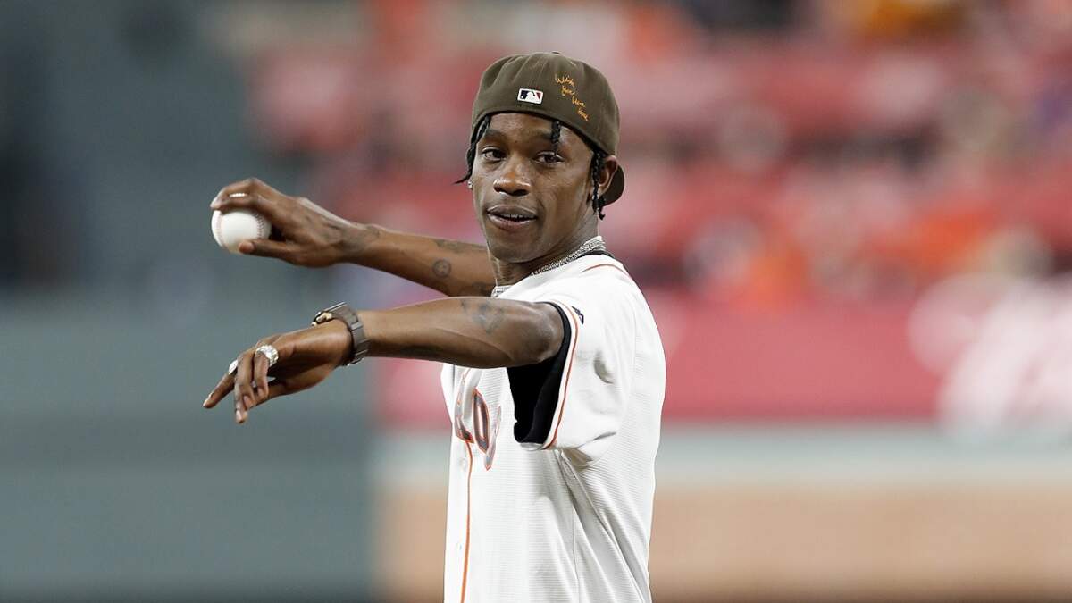 Travis Scott's First Pitch Was Just A Bit Outside | SportsTalk 790 ...