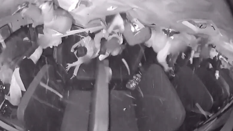 Heart-Stopping Video Captures The Moment A Packed School Bus Overturns ...
