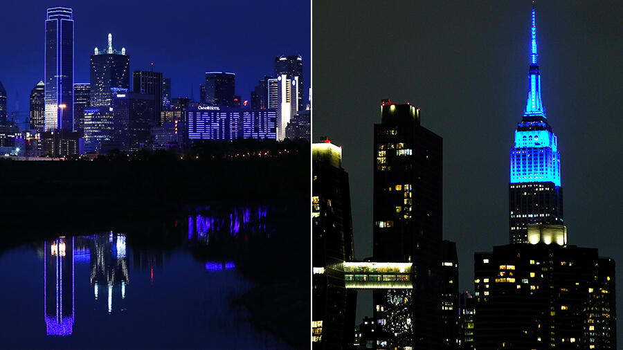 40 Photos Of Famous Buildings Going Blue To Honor Healthcare Workers ...