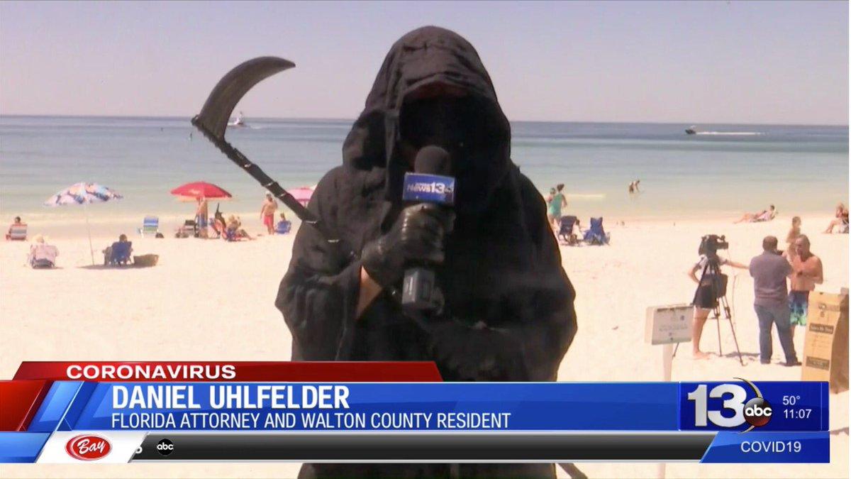 Florida man dresses up as the grim reaper at beaches to promote ...